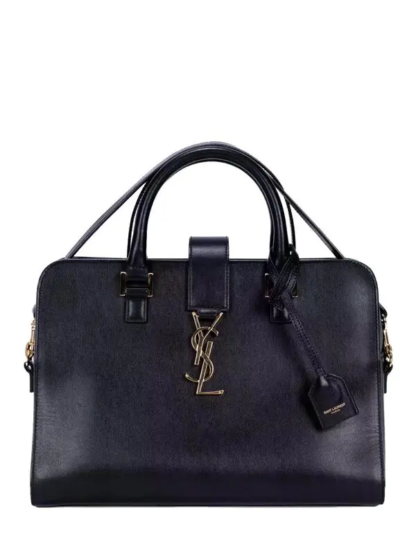 Saint Laurent Baby Cabas Leather Tote - Black