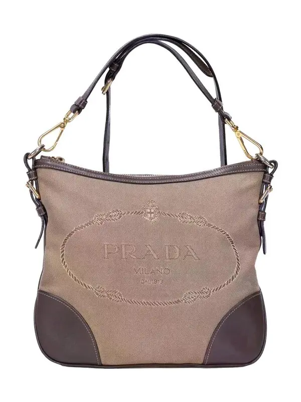 Prada Logo Shoulder Bag - Neutrals