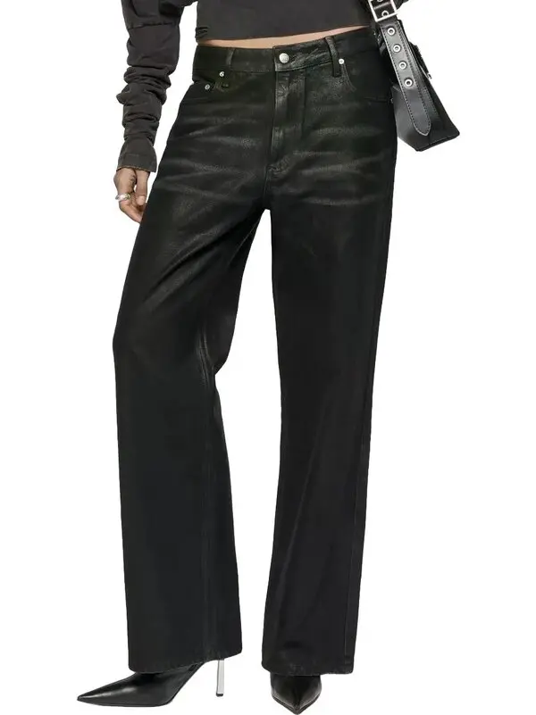 MISBHV Austin Coated Straight-leg Jeans - Black