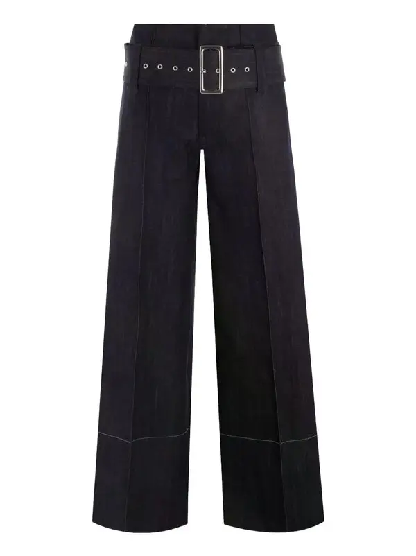 10 CORSO COMO Belted Wide-leg Trousers - Blue