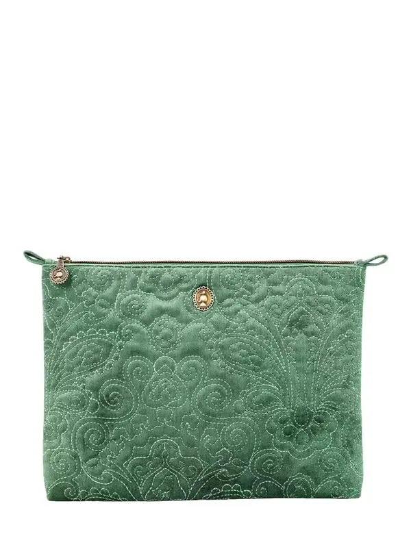 PIP STUDIO Floral Quilted Makeup Bag - Green