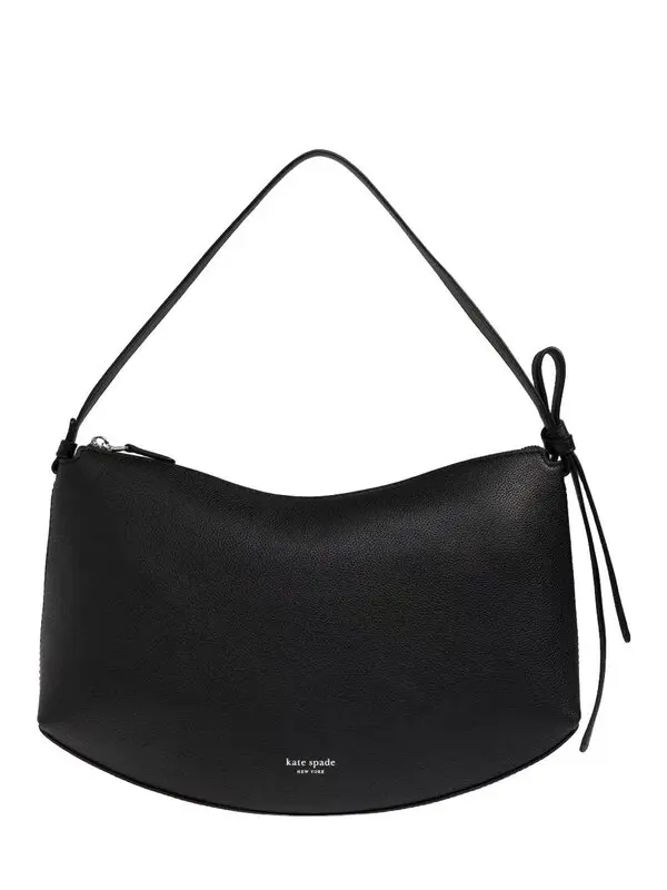 Kate Spade New York Tie Detail Leather Shoulder Bag - Black