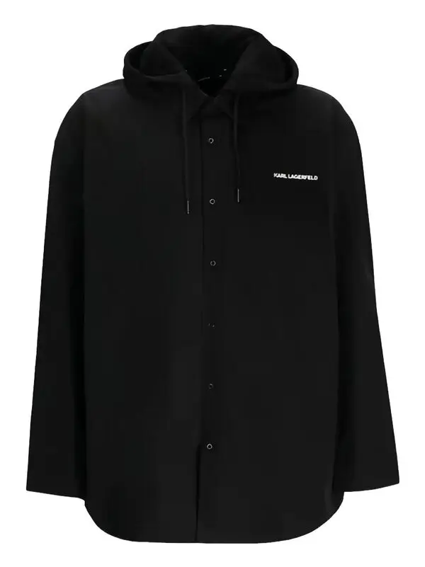 Karl Lagerfeld Logo-lettering Hooded Jacket - Black