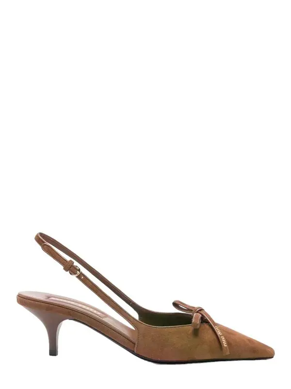 Miu Miu Bow Point Pumps - Brown