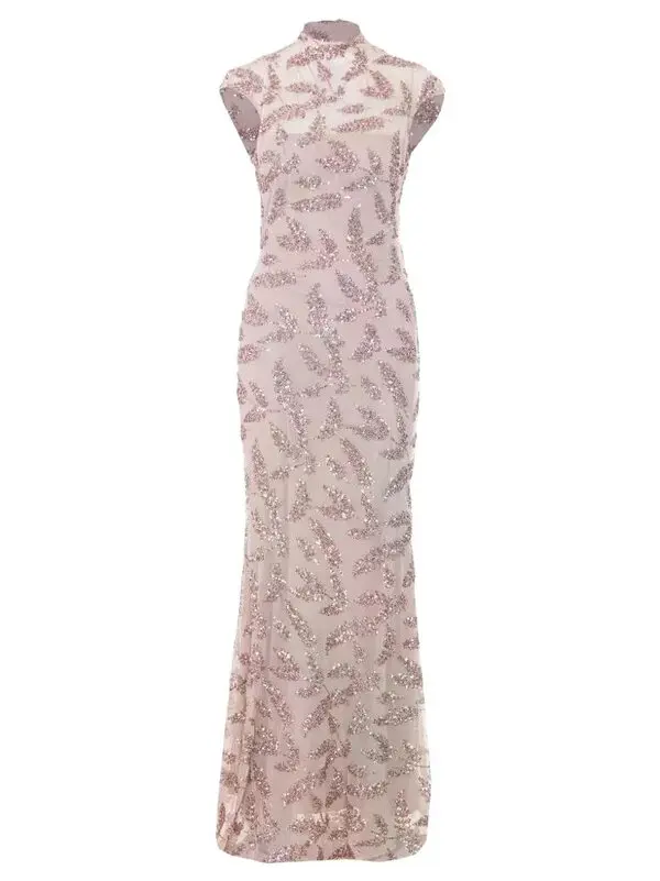ANIYE BY Uma Embroidered Sequined Maxi Dress - Neutrals