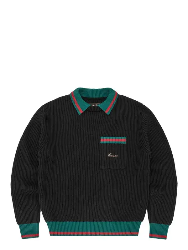 CORTEIZ Gianni Knit Polo Sweater - Black