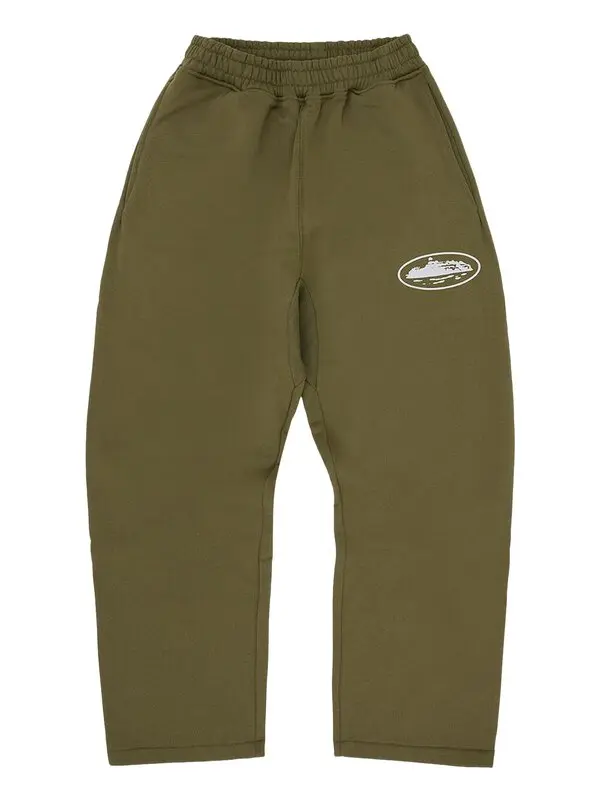 CORTEIZ Island Puff Print Open Hem Sweatpant - Green