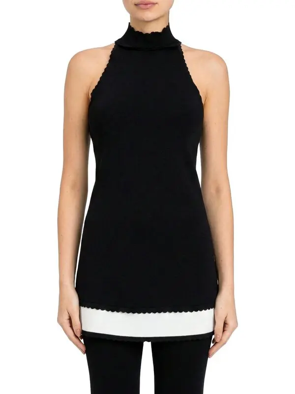 TWINSET Sleeveless Halter Neck Mini Dress - Black