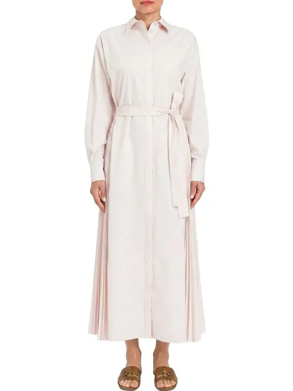 TWINSET Midi Shirt Dress With Pleated Skirt - Pink