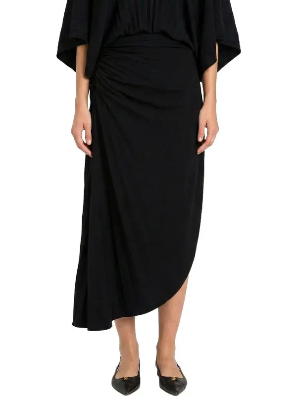 TWINSET Asymmetric Midi Skirt - Black