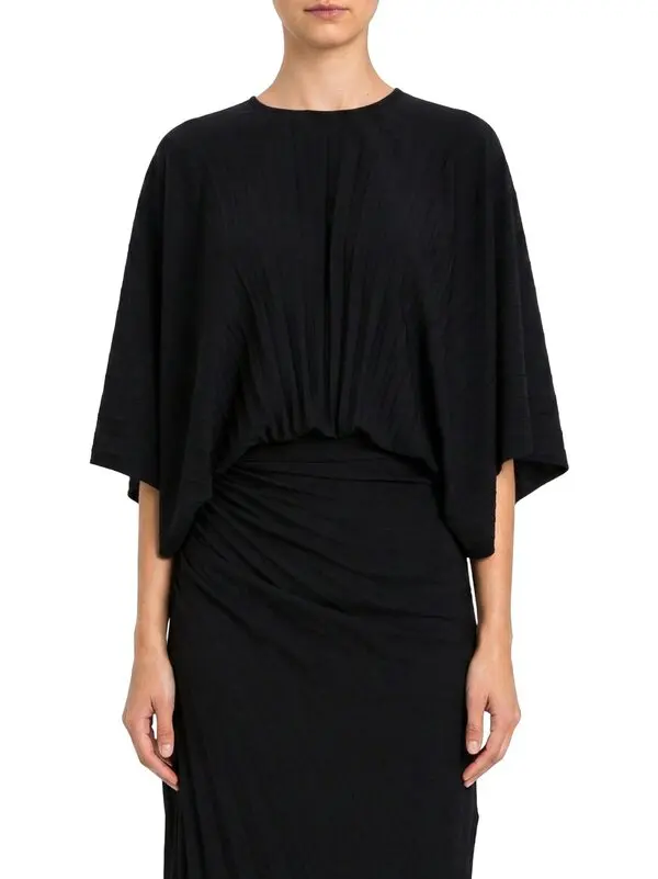 TWINSET Crêpe Blouse With Relaxed Fit And Crew Neck - Black