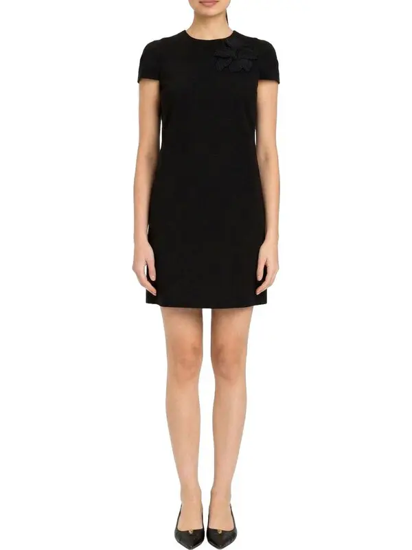 TWINSET Viscose Sheath Dress With Embroidery - Black