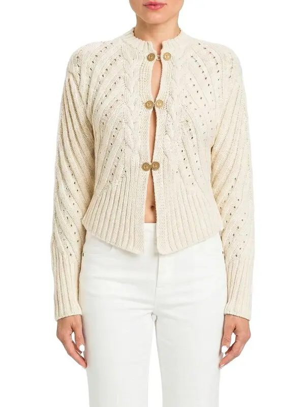 TWINSET Long Sleeve Cardigan - Ivory