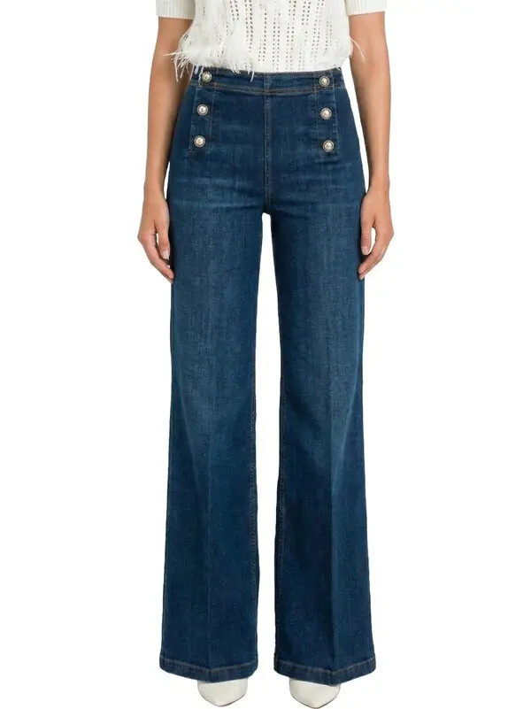 TWINSET Wide-leg Stretch Jeans - Denim