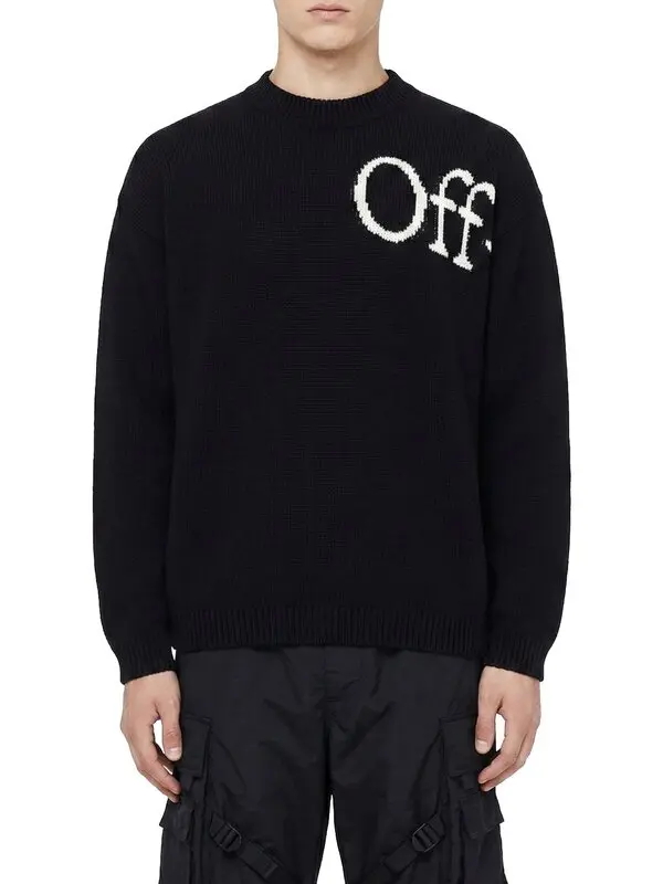 Off-White Cotton Logo Crewneck Pullover - White