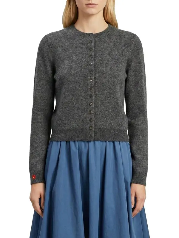 Tory Burch Silk And Cashmere Cardigan - Grey