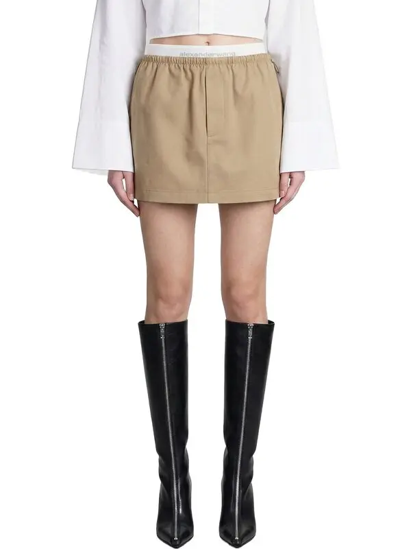Alexander Wang Cotton Mini Skirt - Beige