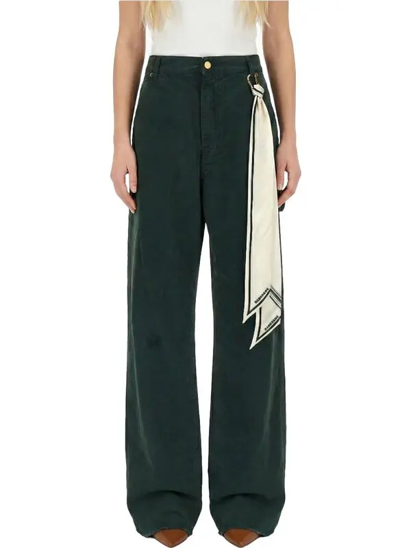 DARKPARK Cotton Wide-leg Trousers - Green