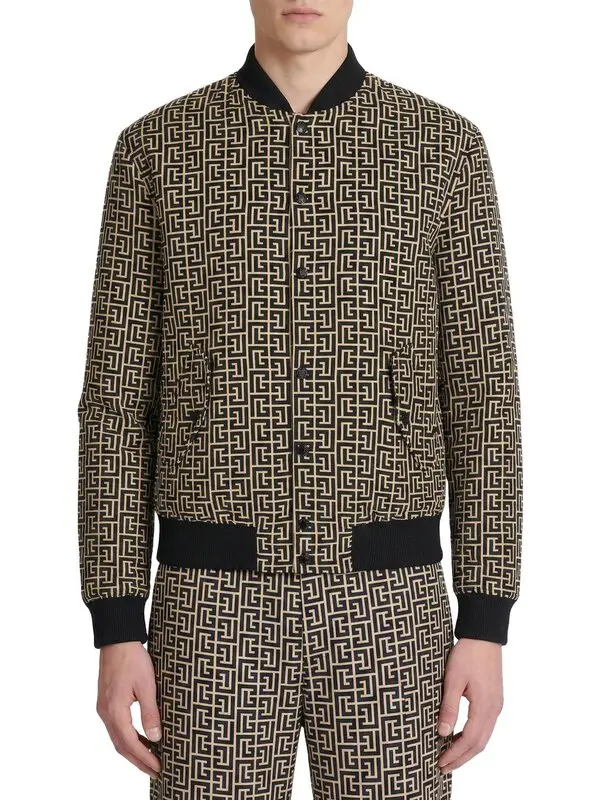 Balmain Reversible Monogram Bomber Jacket - Black