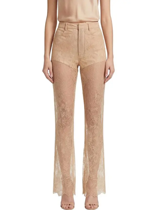 Giuseppe Di Morabito Lace Slim Fit Trousers - Pink