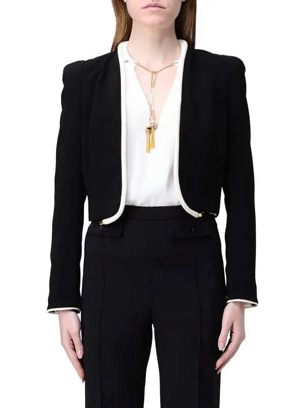 Elisabetta Franchi Cropped Jacket - Black