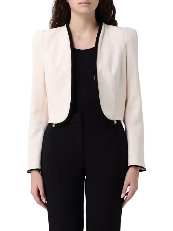 Elisabetta Franchi Cropped Jacket - Butter