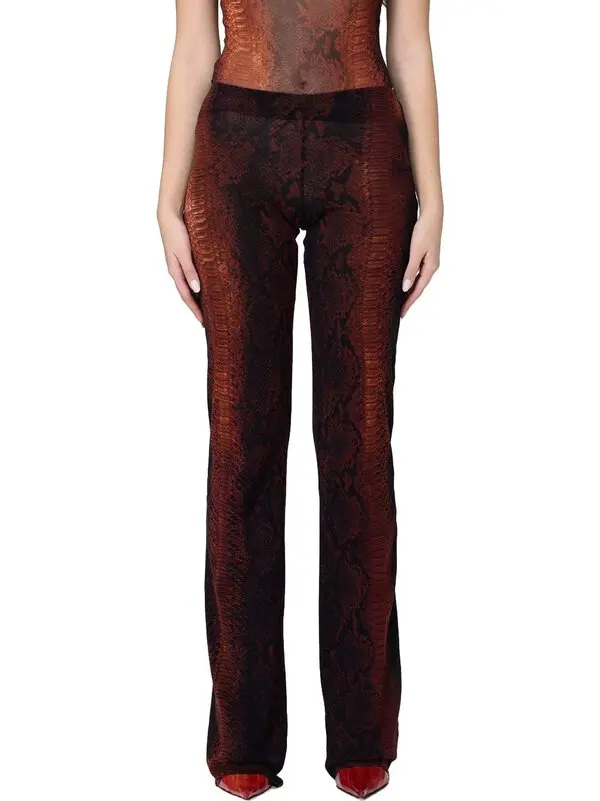 JEAN PAUL GAULTIER Python Print Jersey Straight Leg Pants - Brown