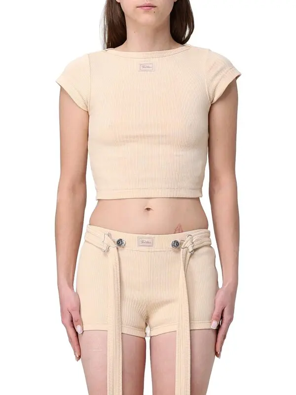 JEAN PAUL GAULTIER Cotton Crop T-shirt - Nude