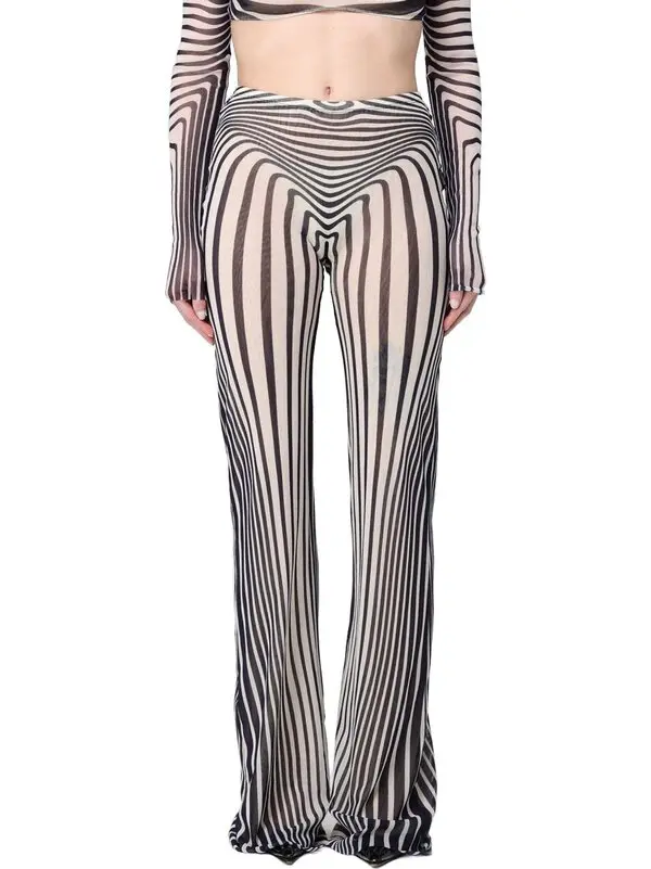 Jean Paul Gaultier Striped Full Length Pants - Ecru