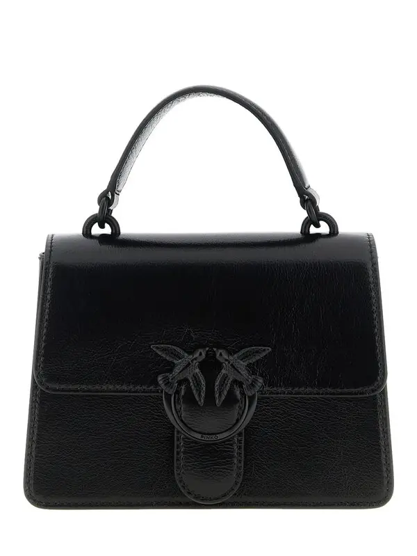 Pinko Mini Love Bag One Top Handle Light Leather - Black