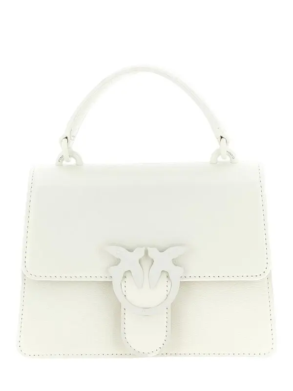 Pinko Mini Love Bag One Top Handle Light Leather - White