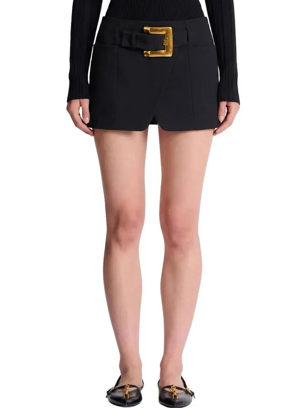 Balmain Belted Mini Skirt - Black