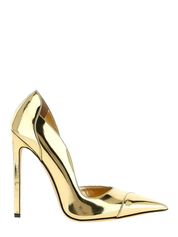 JIMMY CHOO Brigitte Laminated Patent Leather Pumps - Gold