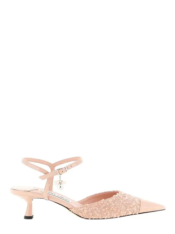 JIMMY CHOO Aren Tweed And Patent Leather Slingback - Pink