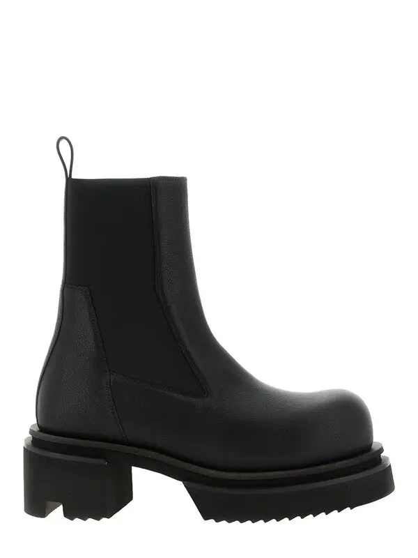 Rick Owens Leather Ankle Boots - Black