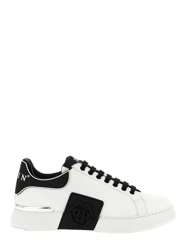 Philipp Plein Phantom Kick$ Leather Sneakers - Black
