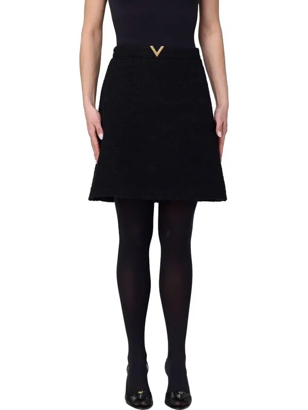 Valentino Garavani Textured A-line Skirt - Black