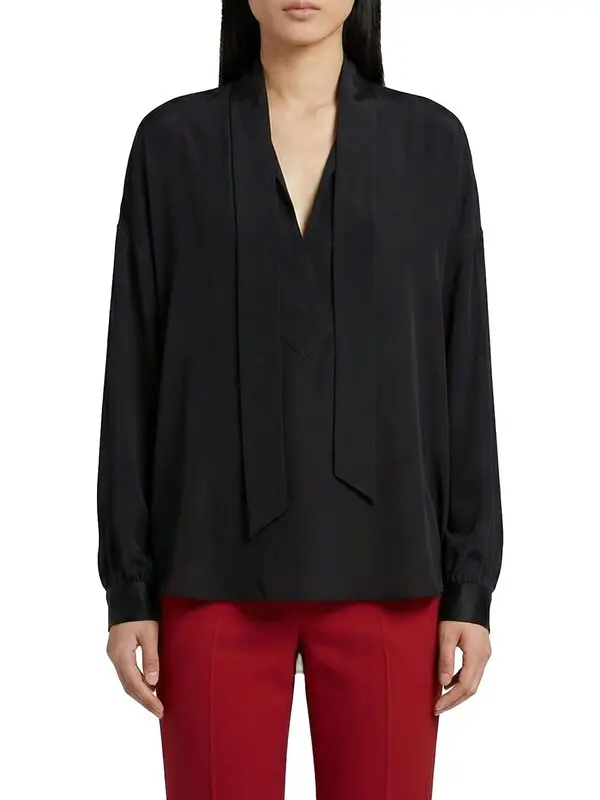 TOM FORD Tie Neck Blouse - Black