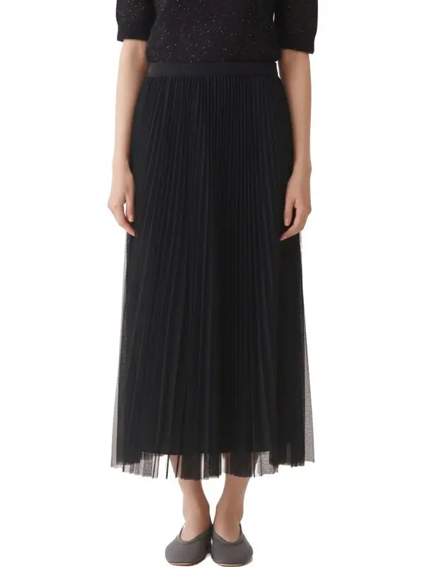 Fabiana Filippi Pleated Midi Skirt - Blue