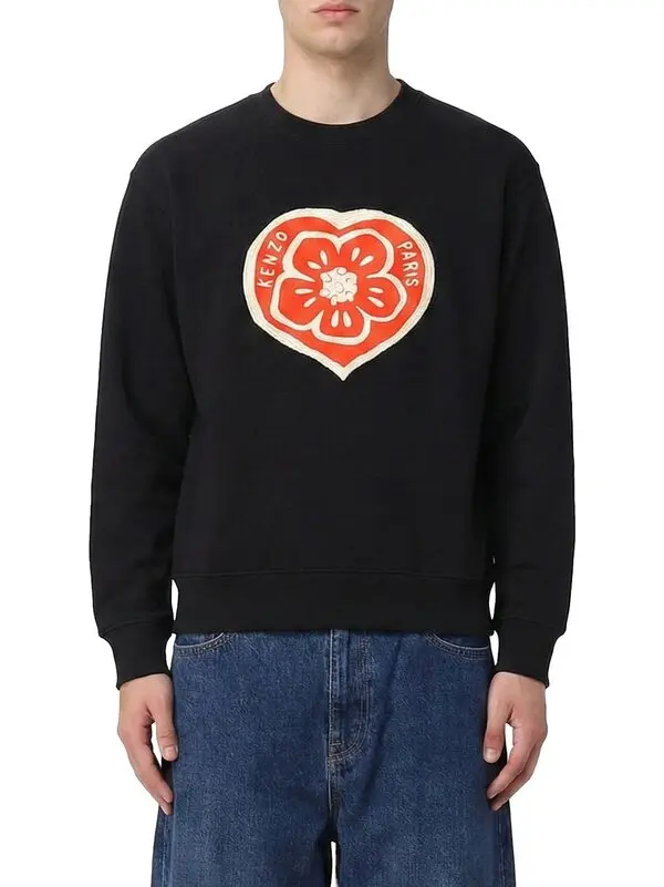 Kenzo Cotton Crewneck Sweatshirt With Logo - Black