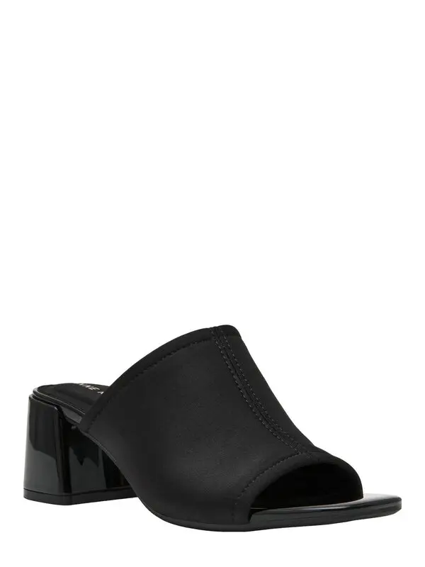 Anne Klein Slide Sandal - Black Stretch