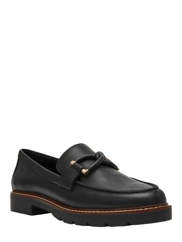 Anne Klein Ellison Moc-toe Loafer - Black Smooth