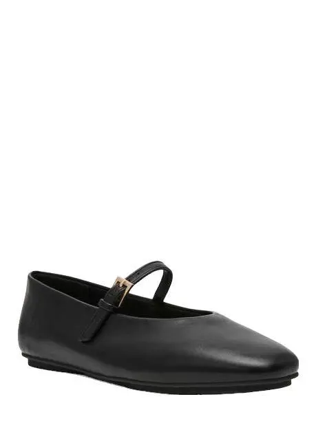 Anne Klein Connie Mary Jane Flat - Black Smooth