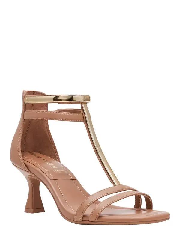 Anne Klein Juliet T-strap Sandals - Tan