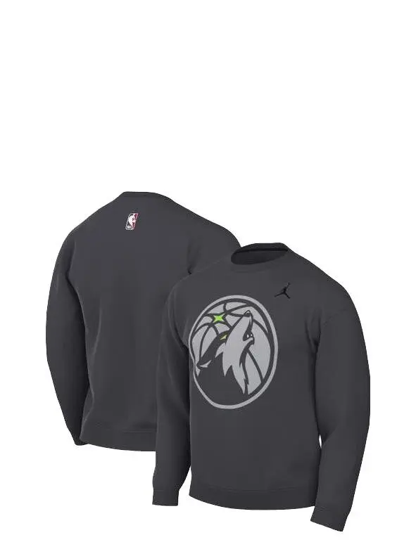 JORDAN BRAND Minnesota Timberwolves Statement Edition Crewneck Sweatshirt - Anthracite