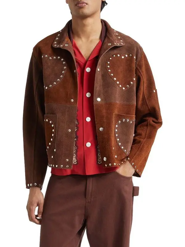BODE Hearts Suede Welding Jacket - Brown Tan