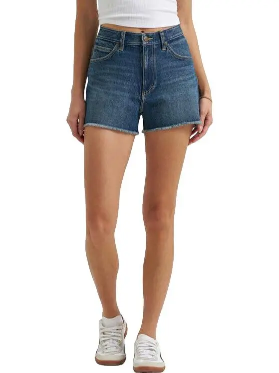 LEEM Denim Cutoff Shorts - Mid Cooldown