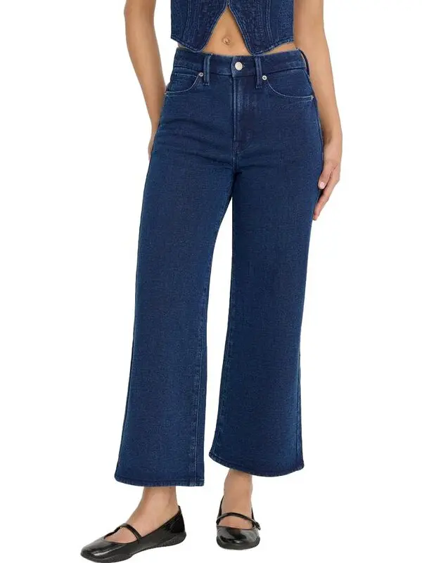 Good American Jeanius Crop Palazzo Jeans - Indigo377