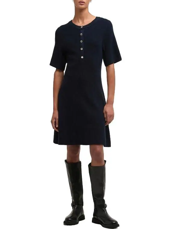 Barbour Camille Rib Knit A-line Dress - Dark Navy