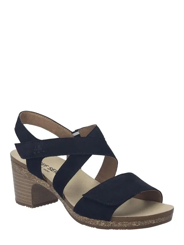 Josef Seibel Grace Ankle Strap Block Heel Sandal - Black